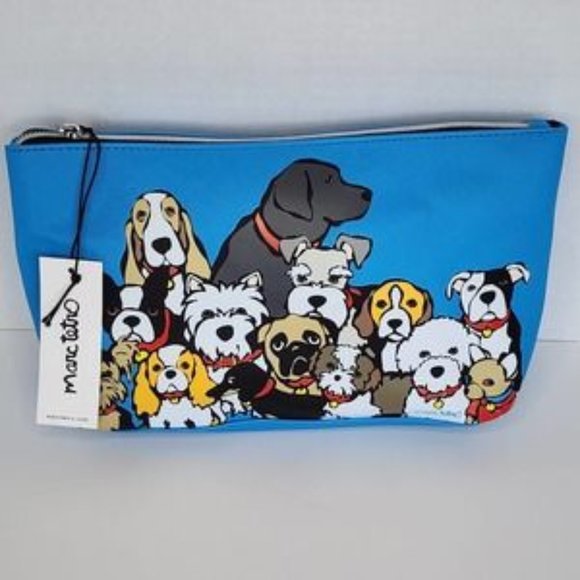 Marc Tetro | Bags | Love My Dogs Marc Tetro Blue Cosmetic Bag With ...